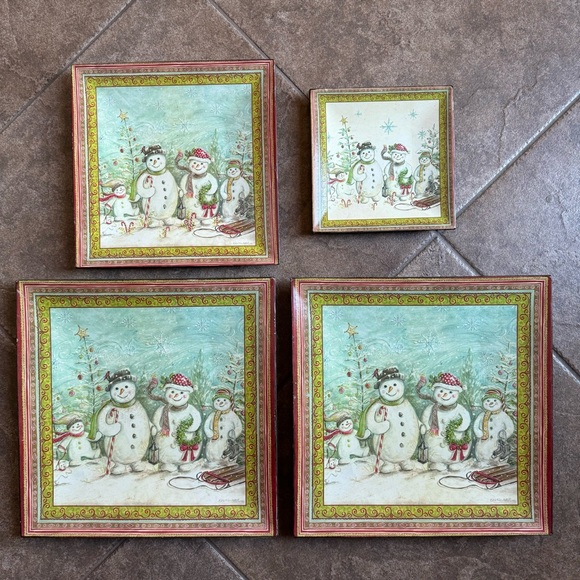 Kate McRostie | Holiday | Kate Mcrostie Stackable Snowman Tray Set ...